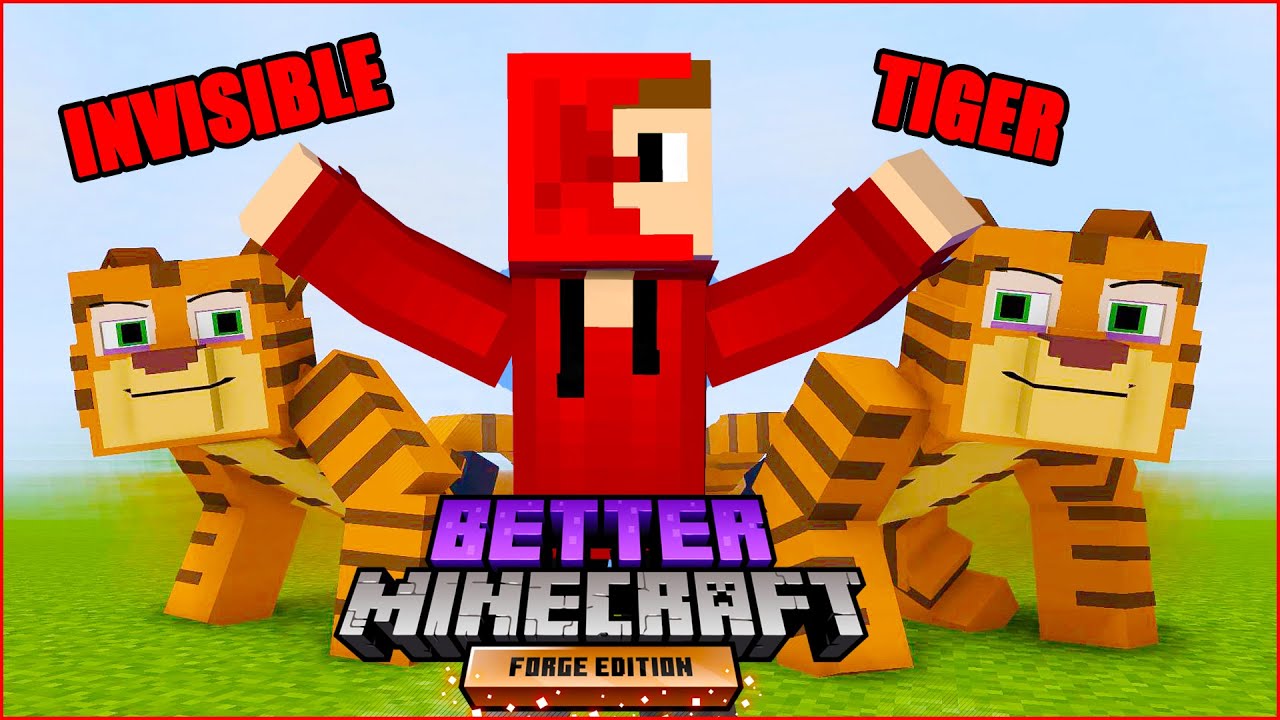 OH NO INVISIBLE TIGER IN BETTER MINECRAFT ( OP EYE TIGER ) | RANDOMIZED ...