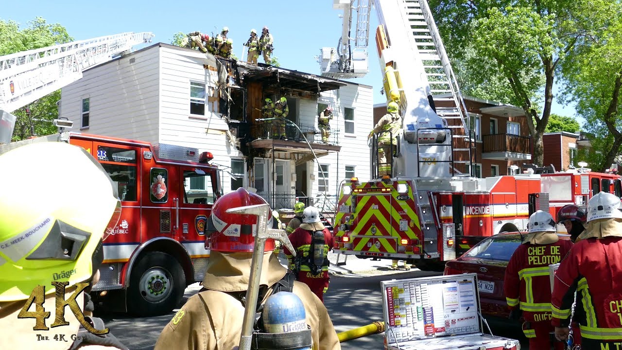 Québec: Course + feu 2e alarme / Response + 2nd alarm fire 6-9-2018 ...