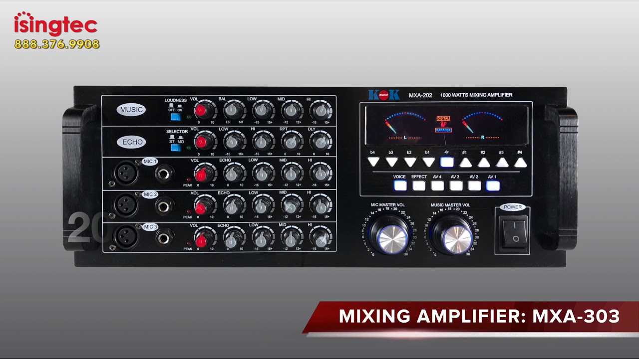 KOKaudio MXA-303: MIXING AMPLIFIER - YouTube