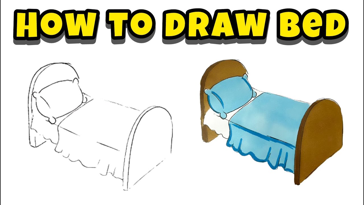How to Draw Bed with RavlykArt: Beginner's Guide to Colorful Drawing ...