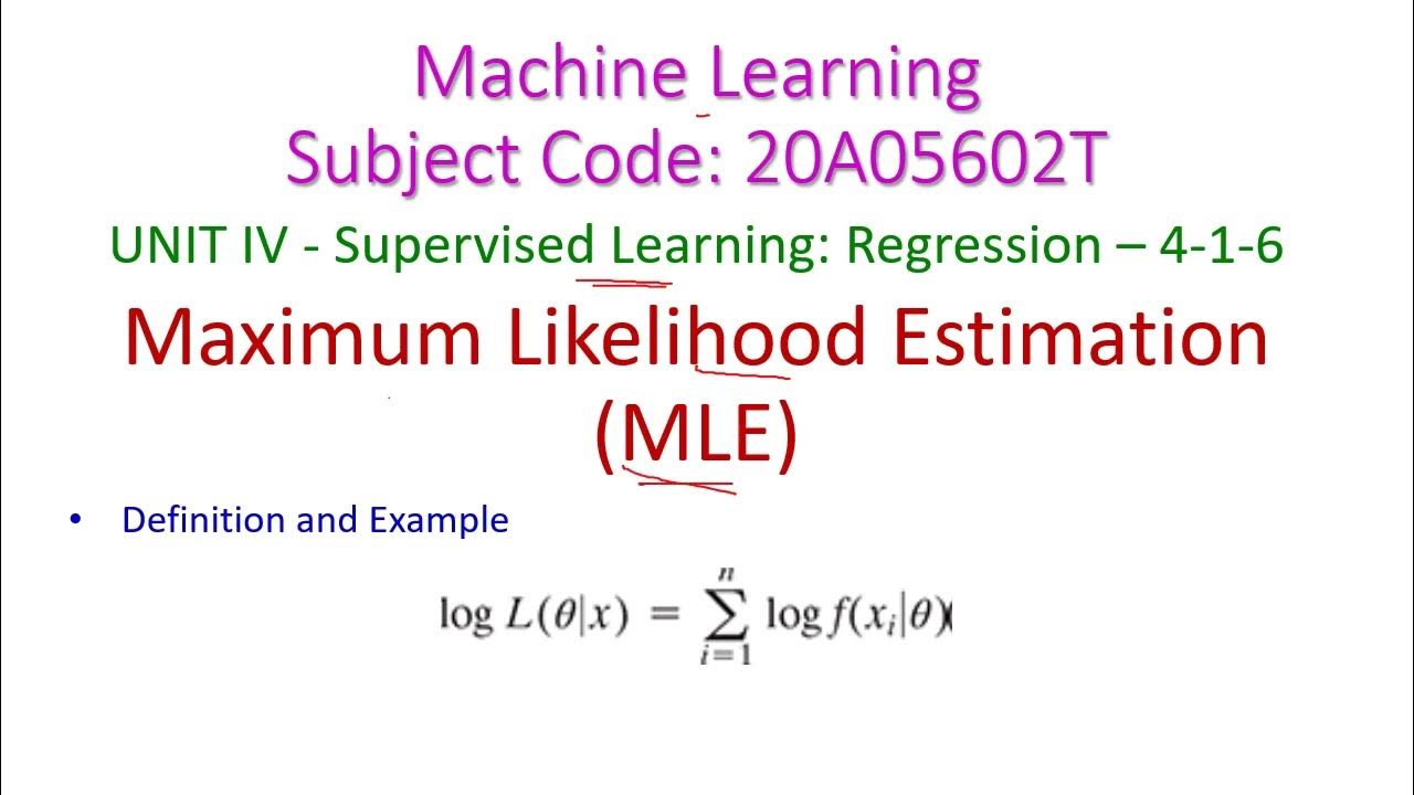 Maximum Likelihood Estimation-Machine Learning-4-1-6-Supervised Learning-CSE-JNTUA-R20-3 year ...