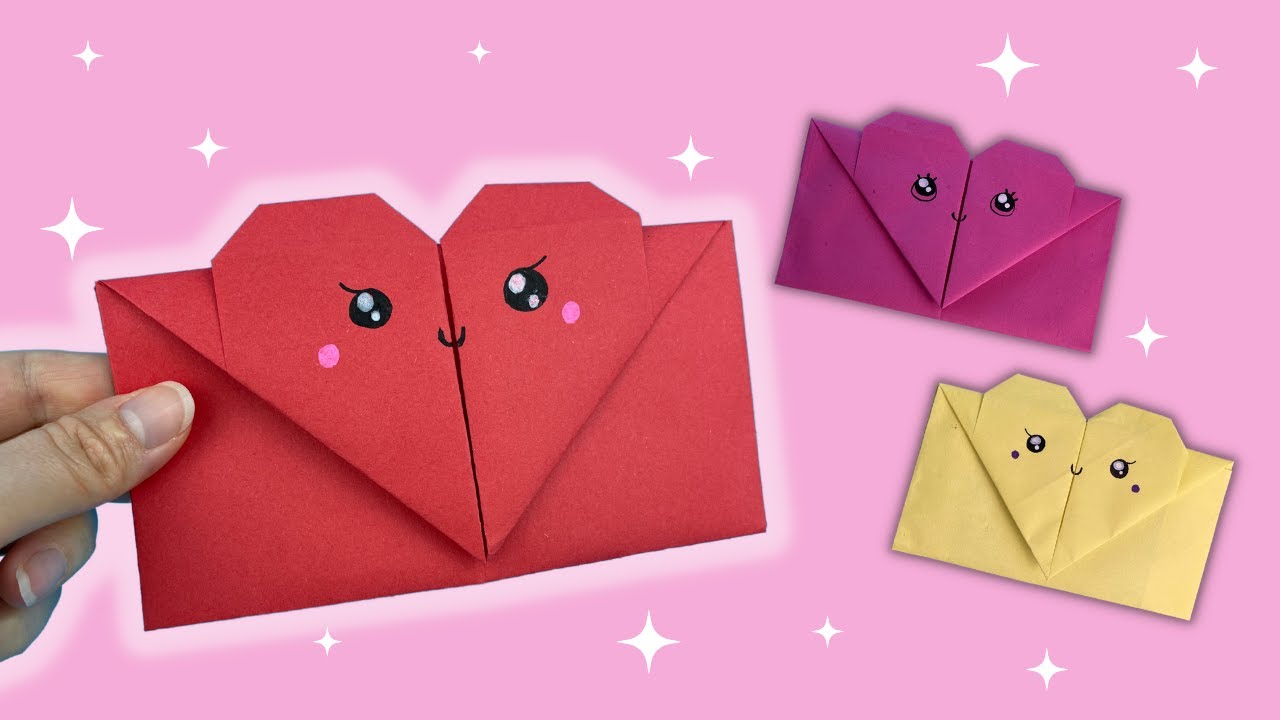 Easy Origami Heart Envelope ~ How to Make Cute Origami Envelope - YouTube