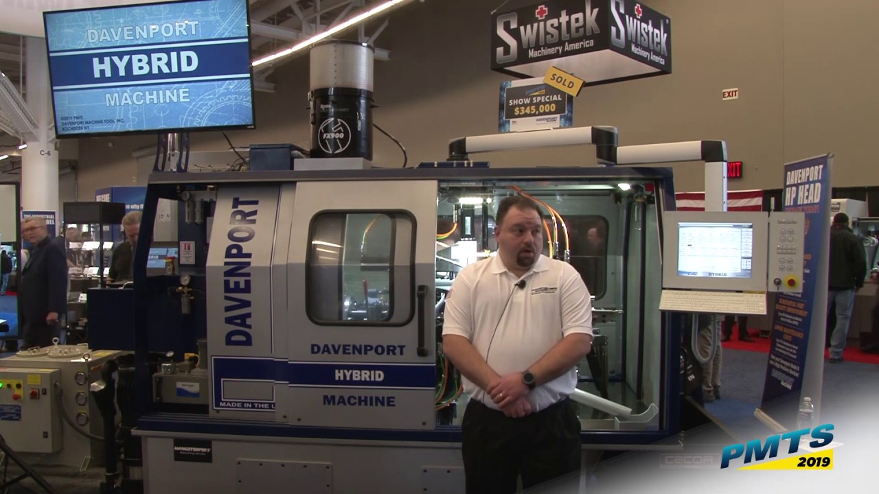 Davenport Hybrid Machine Live Demo PMTS 2019 | Multi-Spindle CNC ...