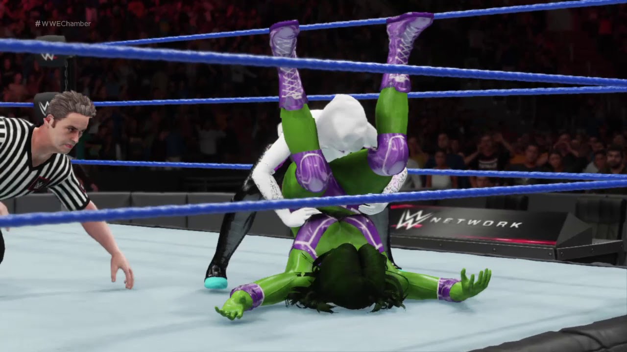 Wwe 2k18 She Hulk Vs Spider Gwen Youtube