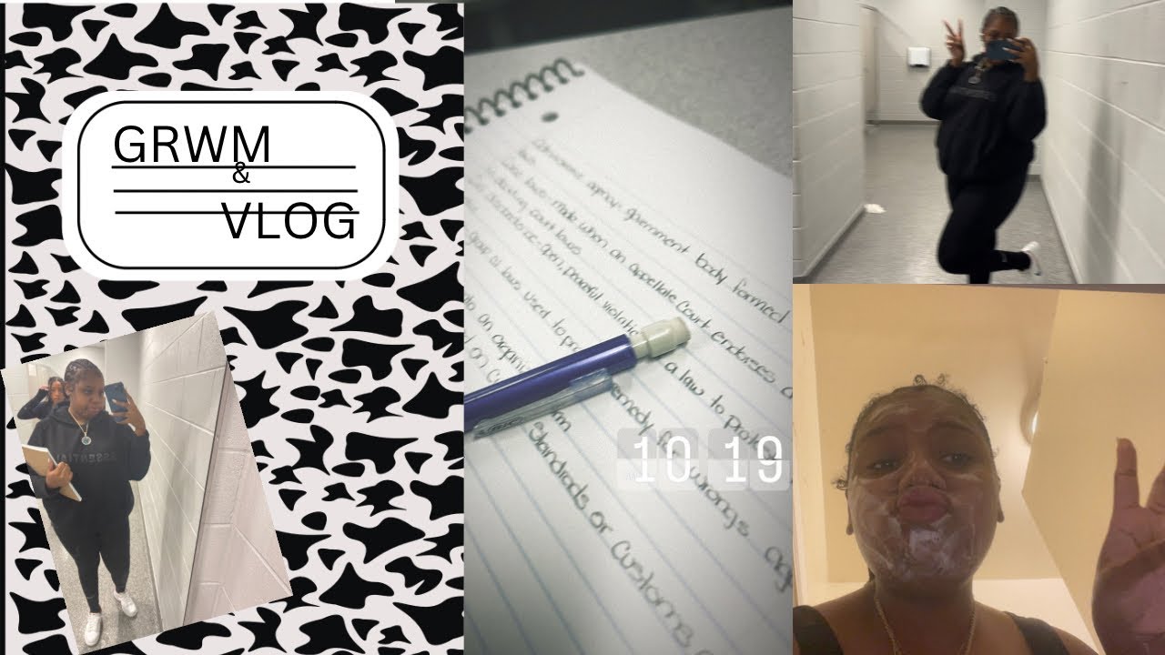 GRWM & a vlog at school - YouTube