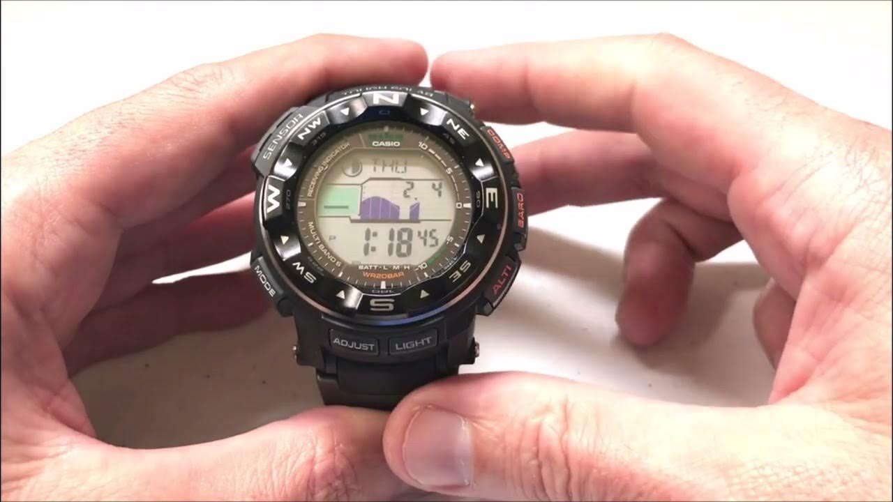 Casio Pro Trek (PRW-2500) - Manually Setting Time and Date - YouTube