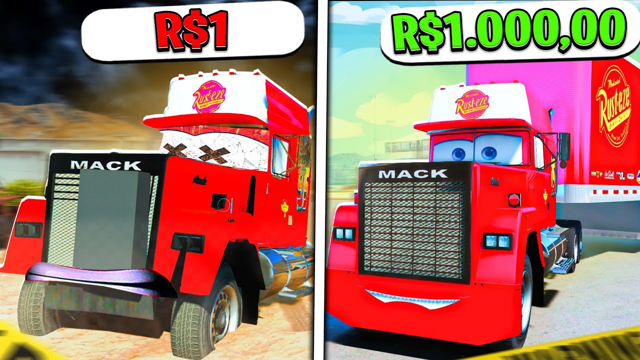 MACK MCQUEEN DE R$1 O MACK DE R$1.000,00 NO GTA 5 - YouTube