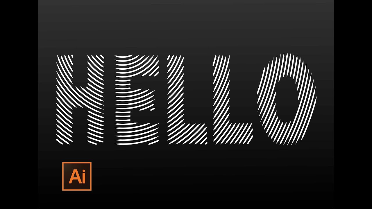 How to Fill Text with Lines - in adobe Illustrator - YouTube
