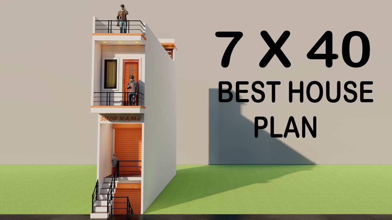 छोटे से छोटा दुकान और मकान का नक्शा,7X40 Besment Shop With House ...
