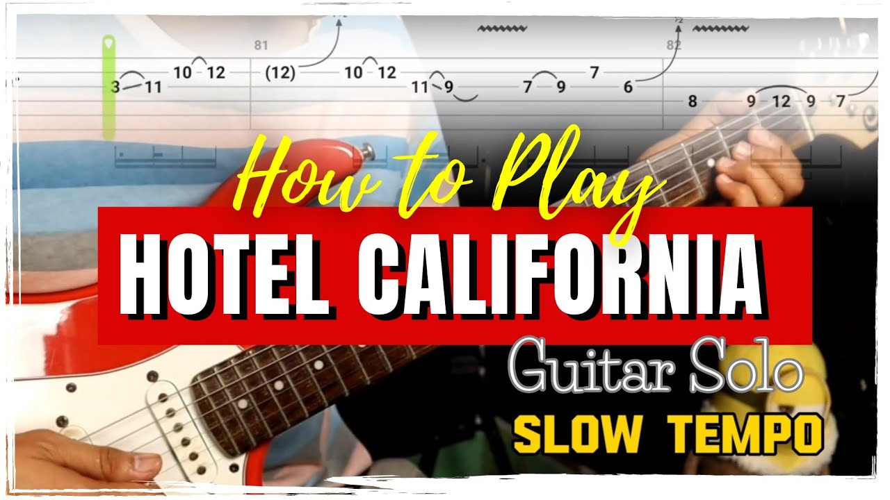 Hotel California Solo Lesson Easy Guitar Tabs Youtube