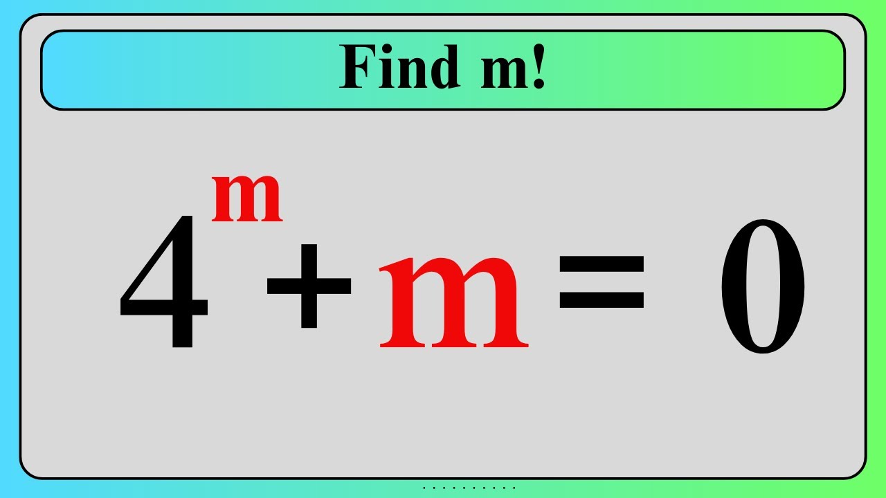 Nice Exponent Math Simplification | Find the Value of m - YouTube