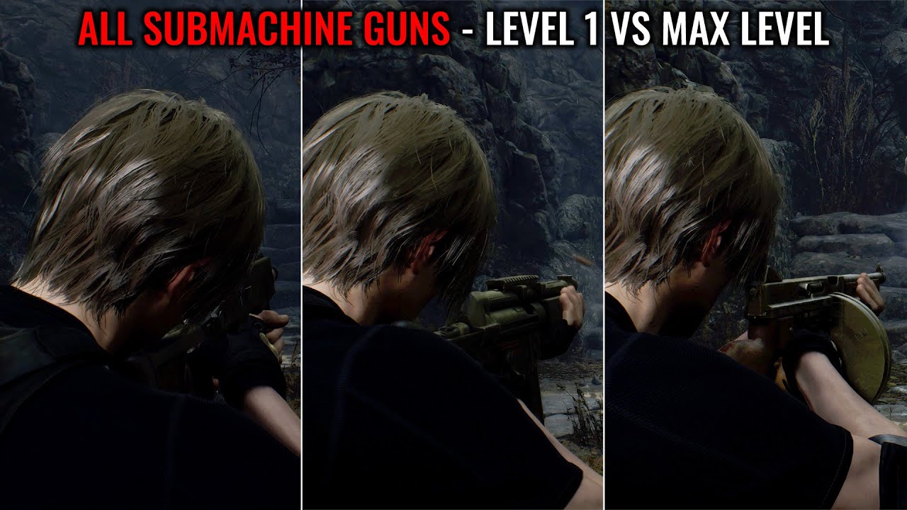 Resident Evil 4 Remake All Submachine Guns (Level 1 & Level Max) vs ...