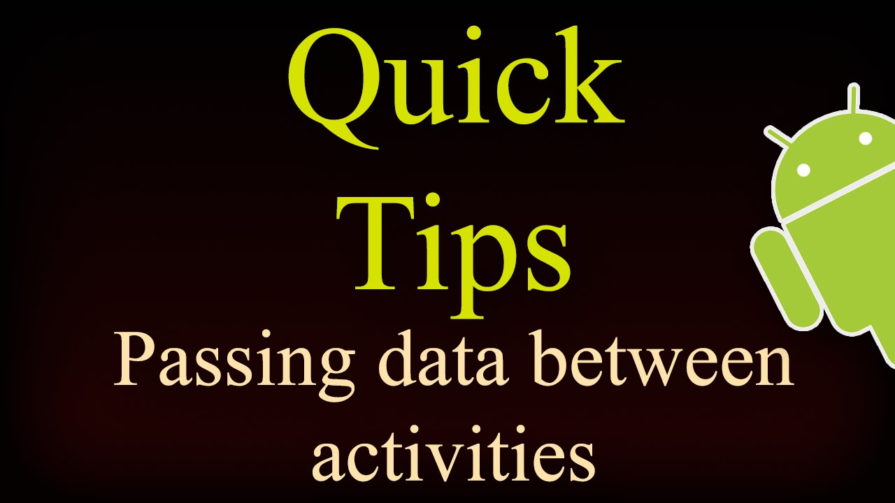 Passing Data Between Activities Youtube