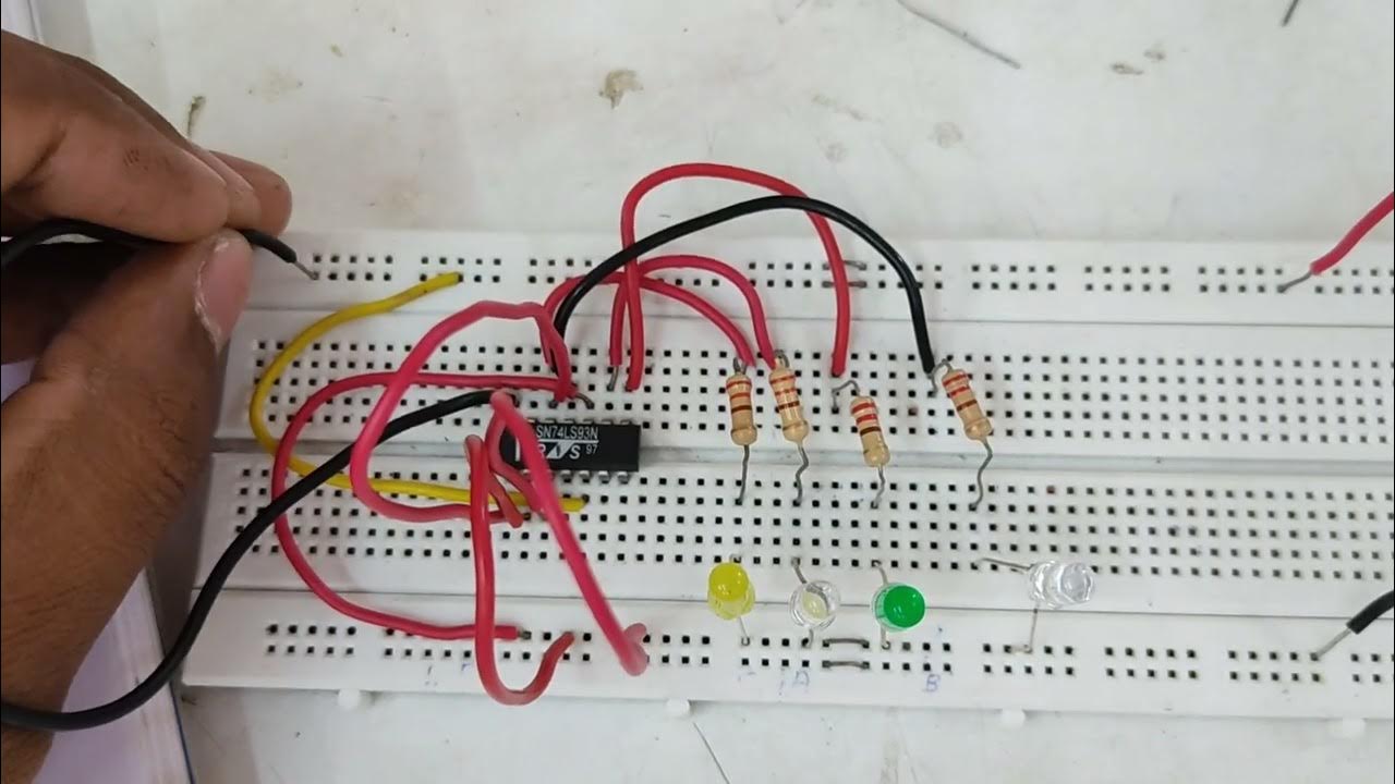 7493 ic, 4 bit asynchronous up counter practical - YouTube