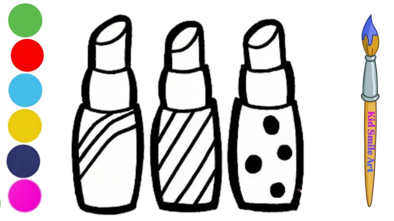 Easy lipsticks drawing for kids|Lipstick drawing for kids|Easy drawing ...