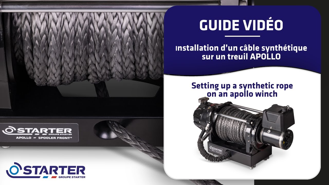 [STARTER] Installation d'un câble synthétique sur un treuil APOLLO - YouTube