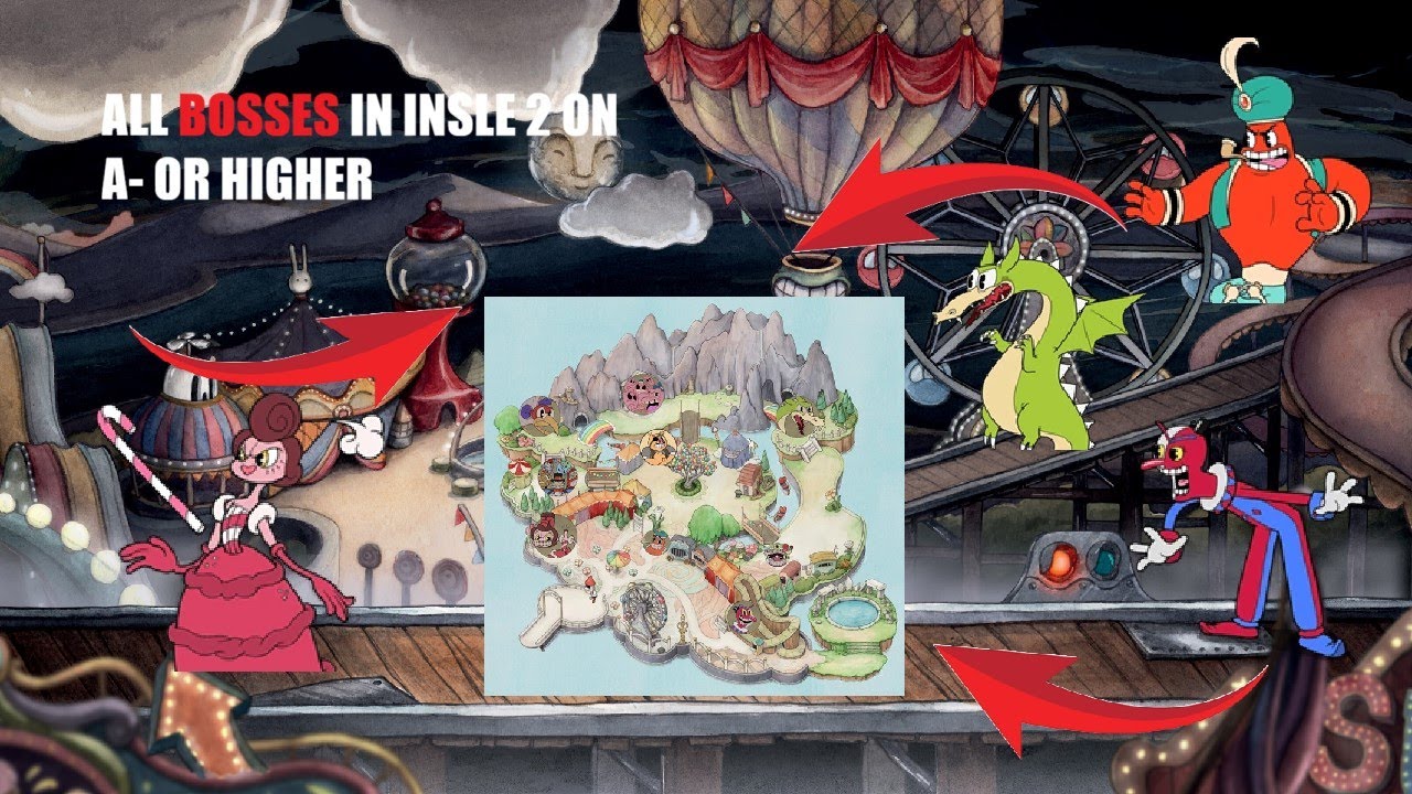 CUPHEAD ALL BOSSES ON INKWELL ISLE 2 - YouTube