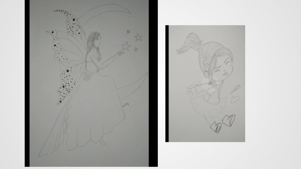 How to draw a fairy & cute naughty girl step by step for beginners/girl ...