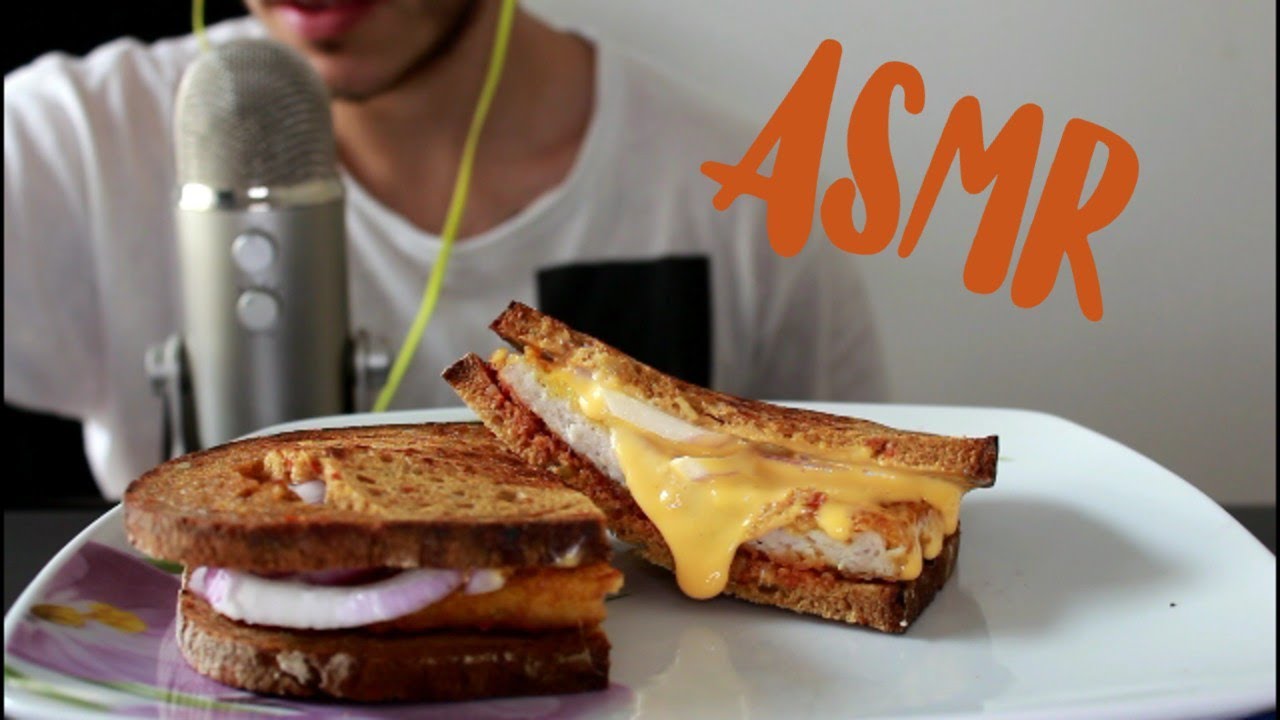 ASMR: Chicken n' Cheese Sandwich - #JuneMukbangASMRCollab (Eating ...