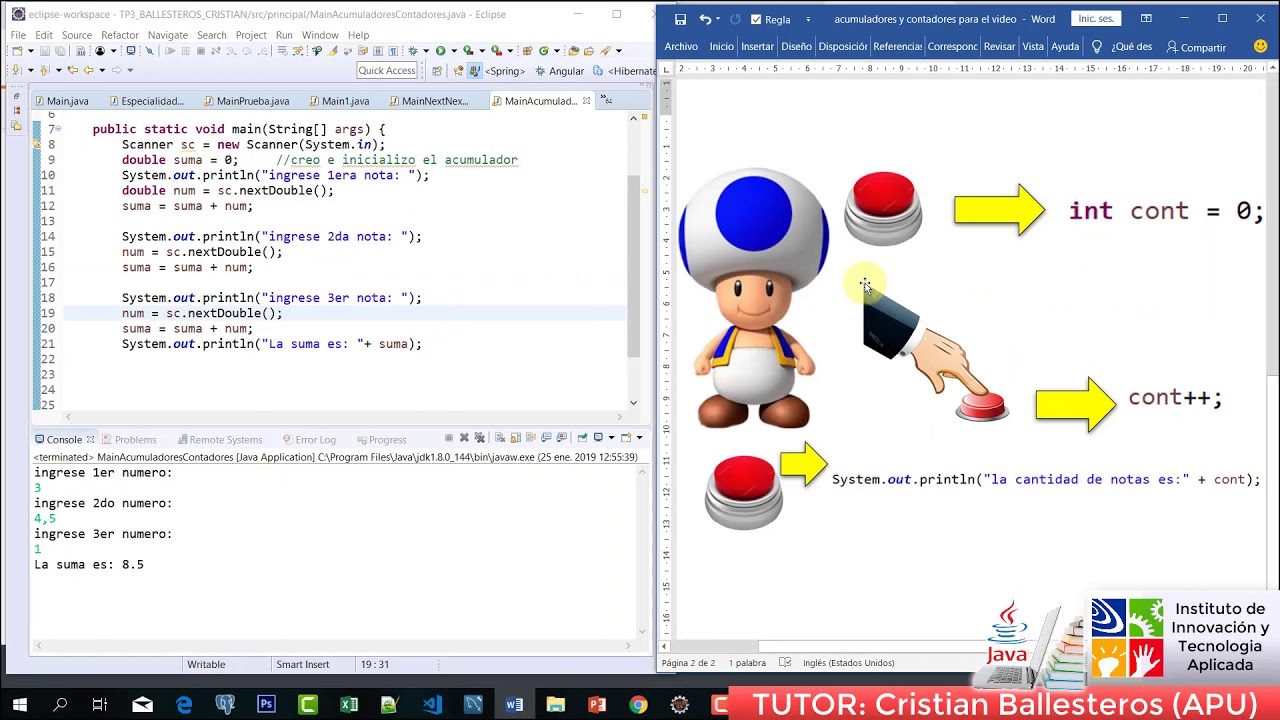 acumuladores y contadores en JAVA PARTE 2/3 - YouTube