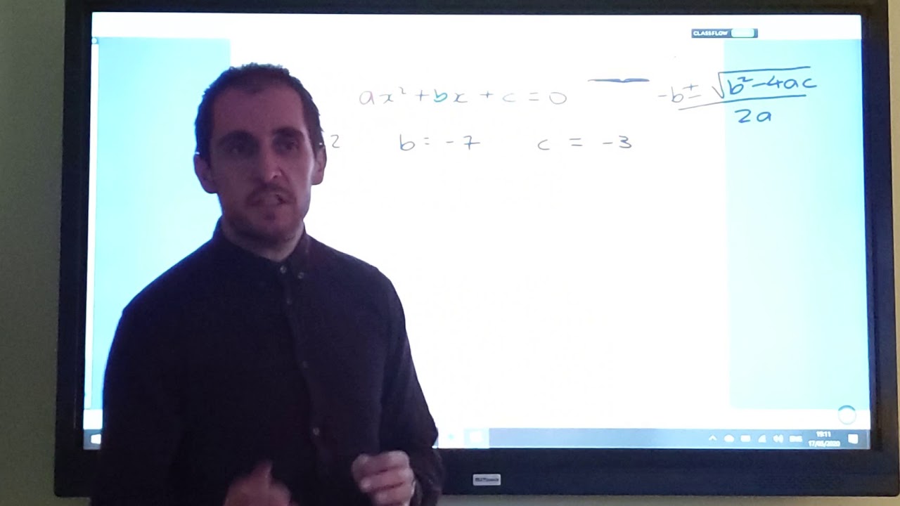 Quadratic Formula (minus b formula) demonstration - YouTube