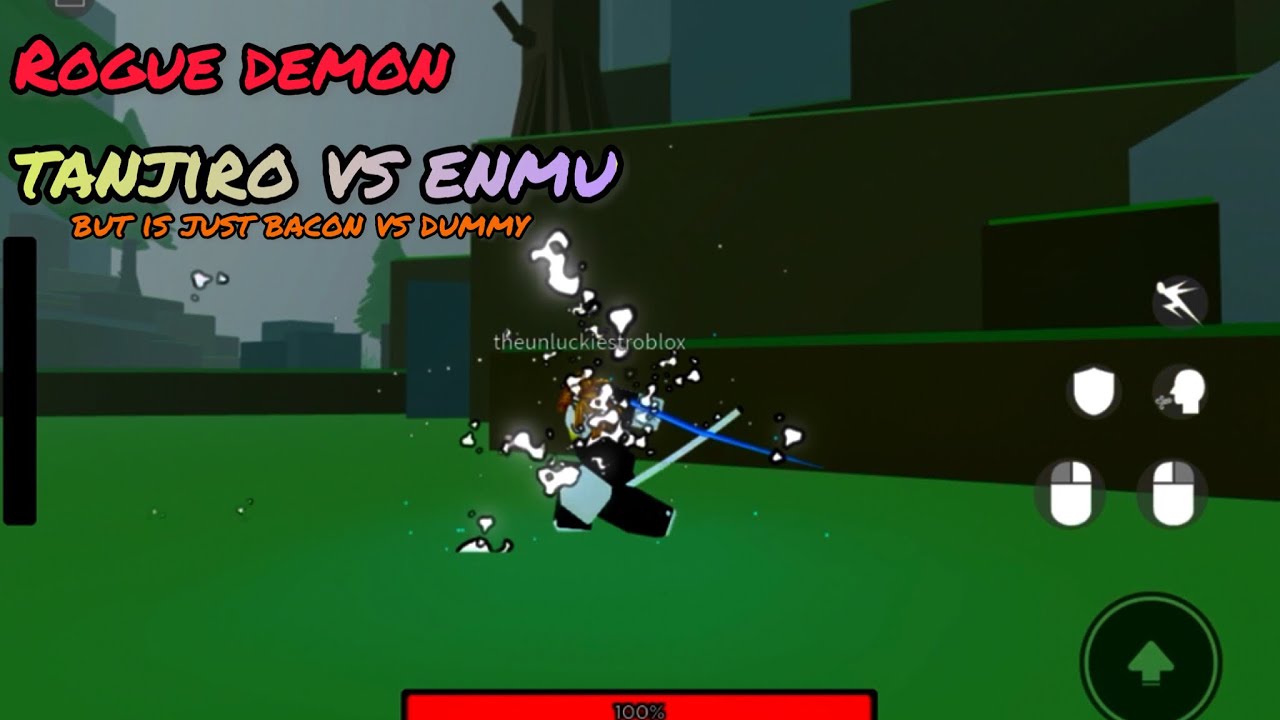 Rogue demon bacon vs dummy / tanjiro finish the enmu - YouTube