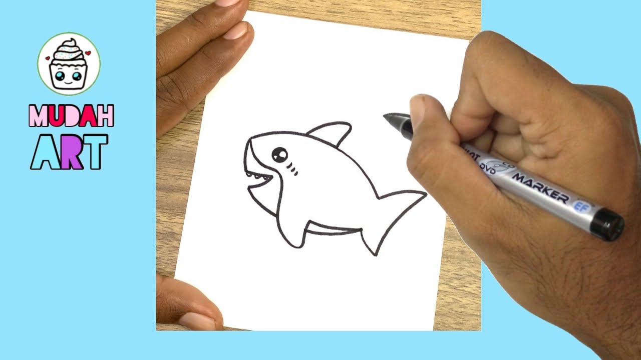 CARA MELUKIS IKAN JERUNG COMEL | mudahart lukisan pemula - YouTube