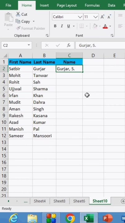 Combine text & format using flash fill #microsoft #excel #msexcel #shorts #computer #education ...