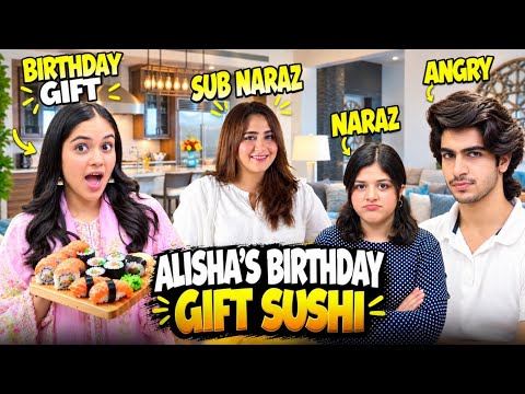 TRYING SUSHI FOR FIRST TIME // ALISHA KA PENDING BIRTHDAY GIFT // ABUBAKAR OR ALIZEH NARAZ