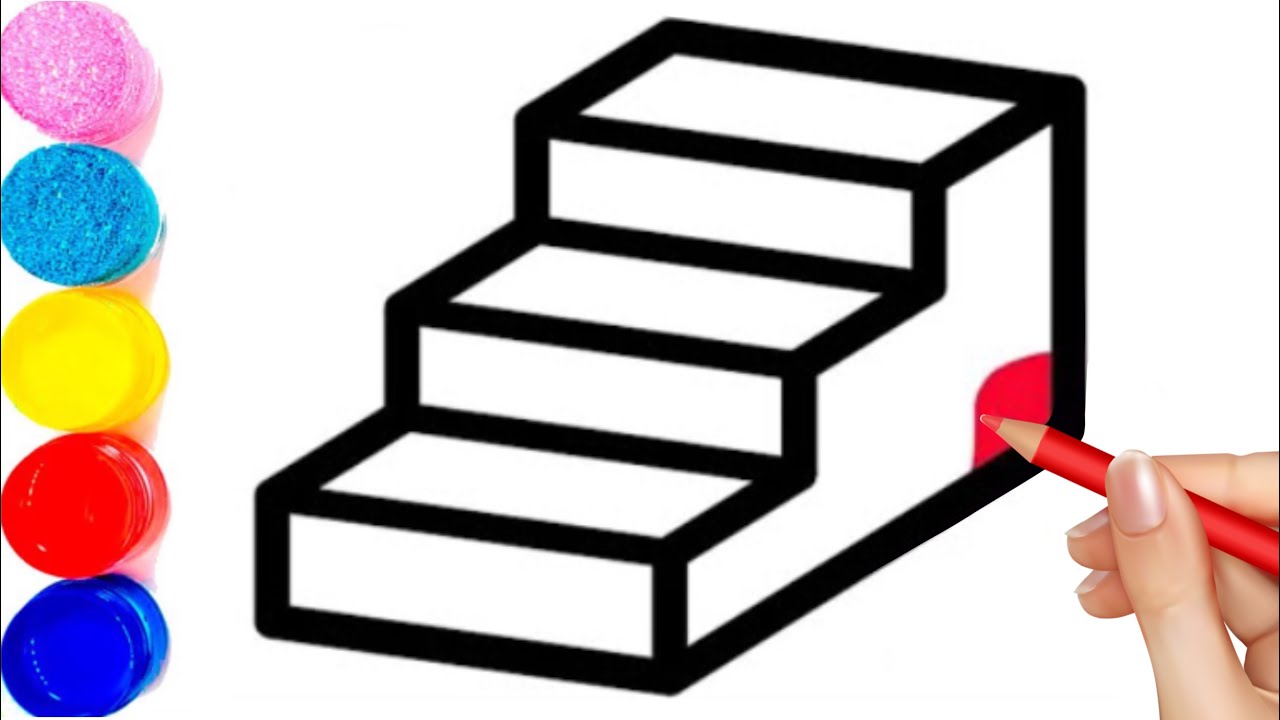 gumuhit ng larawan ng isang hagdanan | draw a picture of a staircase ...