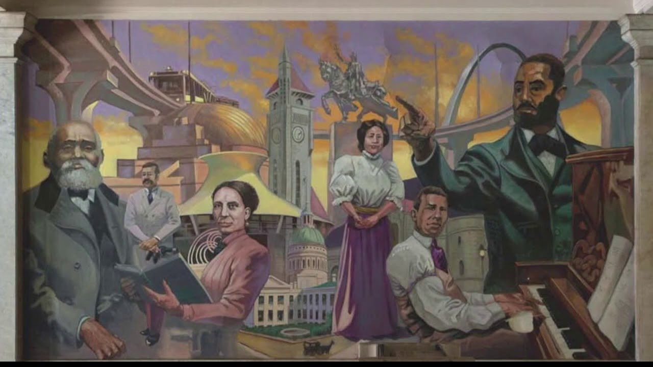 Historic St. Louis City Hall mural restored - YouTube