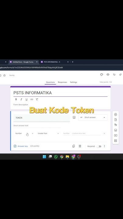 Mudah! Membuat Token atau Password Soal di Google Form #form #googleformtutorial #token - YouTube
