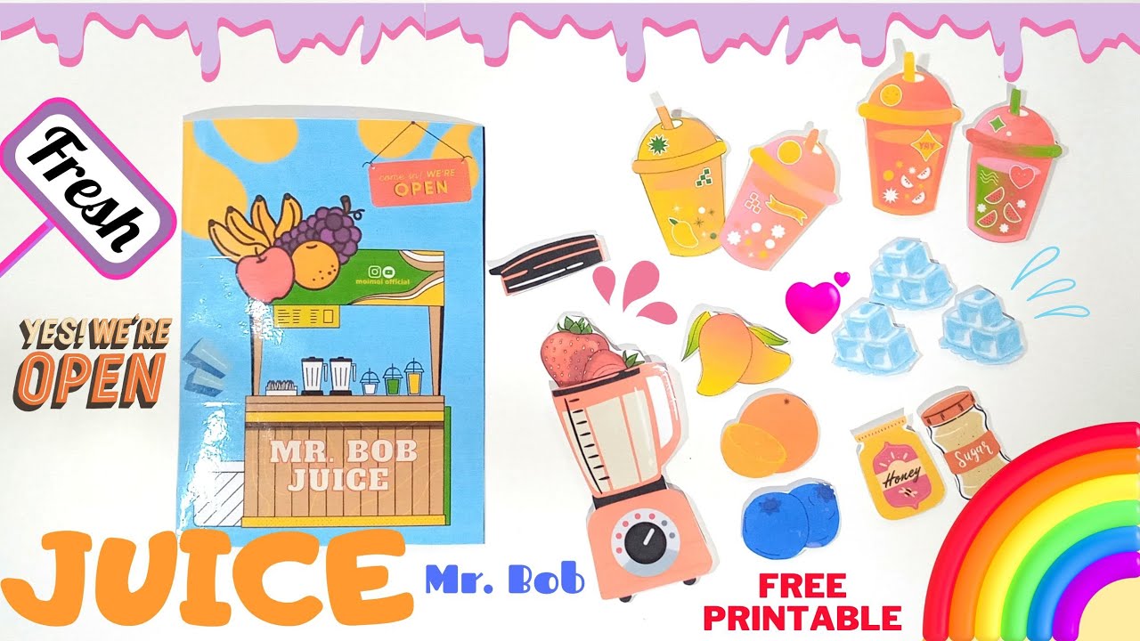 Cara membuat Paper doll Mr. Bob Juice [boneka kertas] DIY 💵Tutorial ...