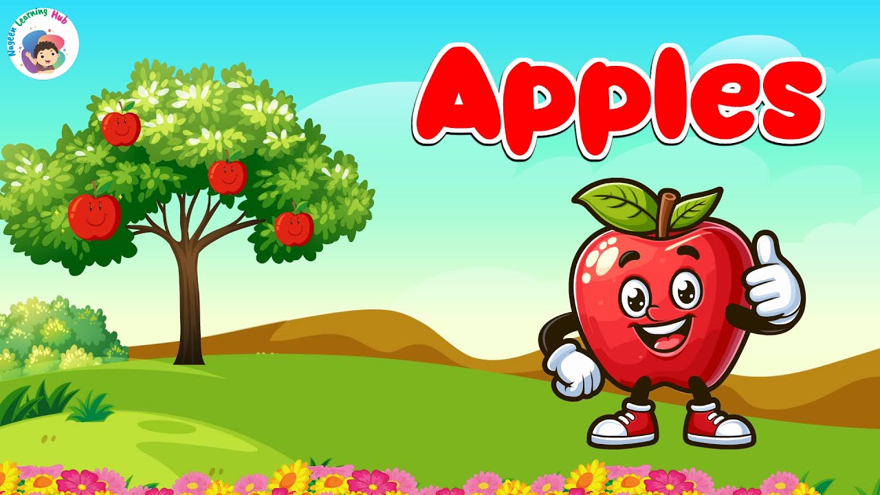 Apple Song | Apple Rhyme | Learn Fruits For Kids | Apple Cartoon Video ...