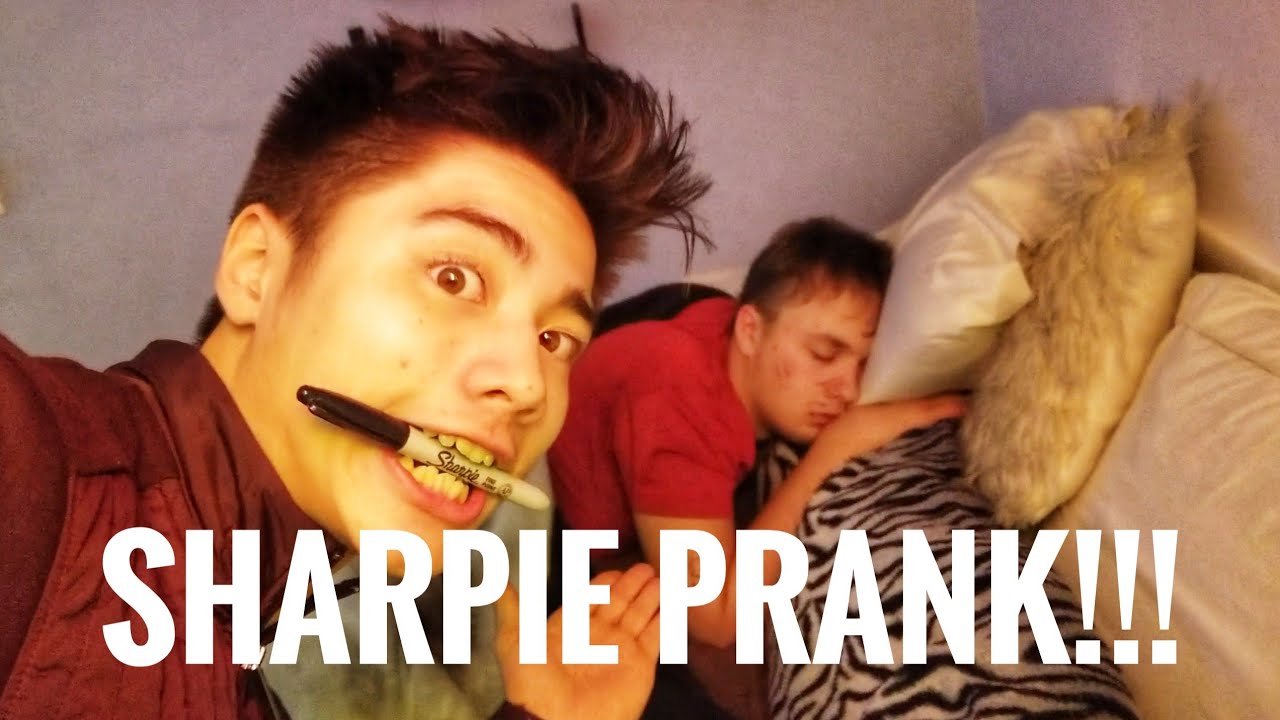 Drawing on my friends face (SHARPIE) - YouTube