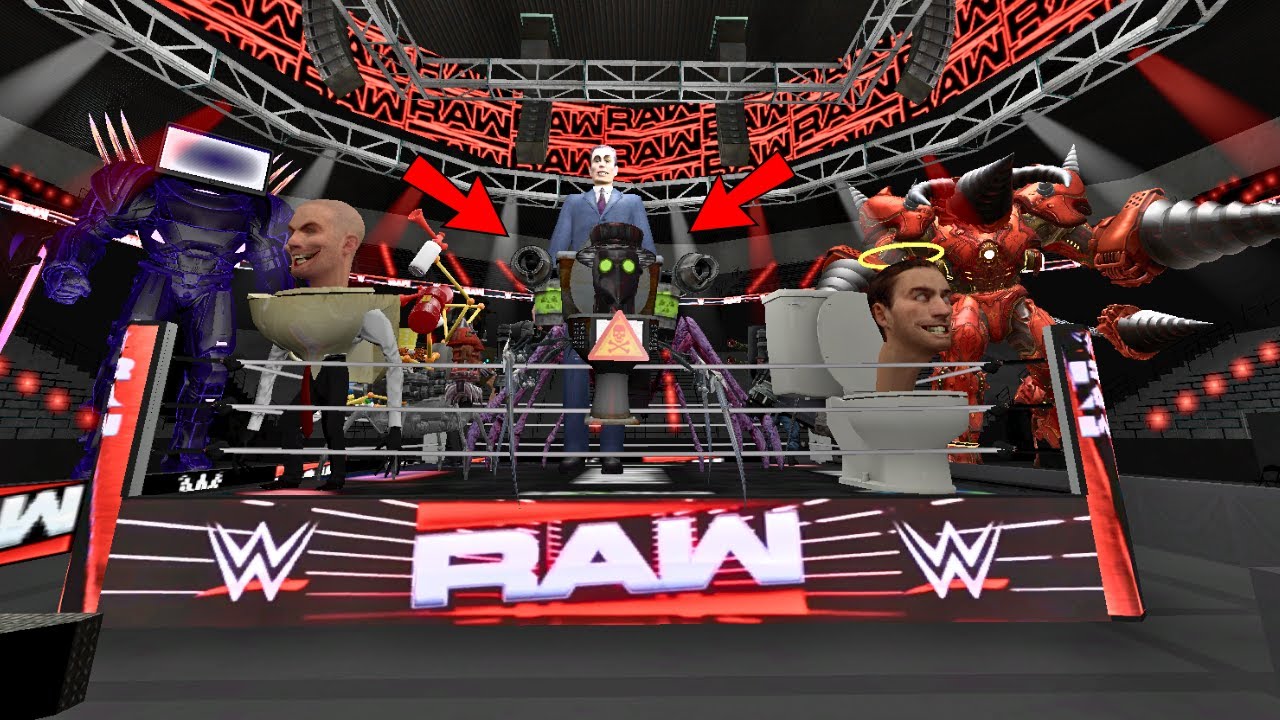 UPGRADED SKIBIDI TOILET AND CAMERAMAN AND SPEAKERMAN IN THE WWE RING ...