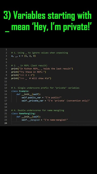 Python’s Secret Underscores! 🐍 #coding #codingtips #pythontips #python #programming # ...