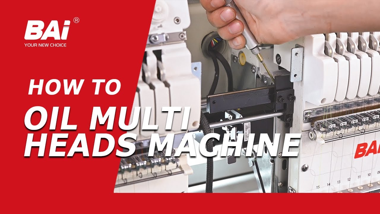 How to Oil Multi Heads Machine | BAI Embroidery Machine Tips - YouTube
