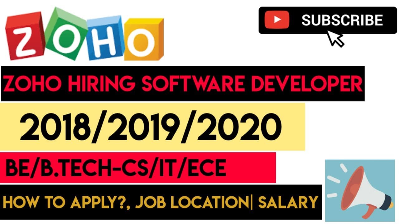 Zoho Off-Campus Recruitment Drive | 2018/2019/2020 | Zoho Hiring Software developer | How to ...