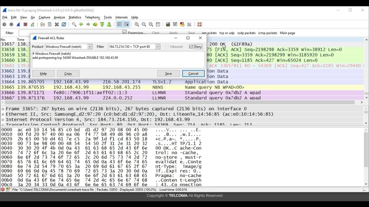 45 Creating Wireshark Firewall ACL rules - YouTube