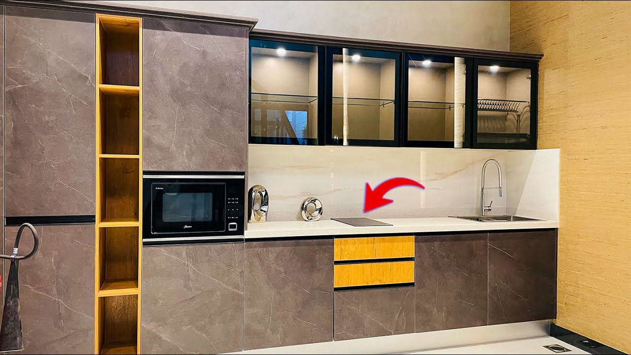 Modular small kitchen design idea (5' x 12') || kitchen interior cabinets - YouTube