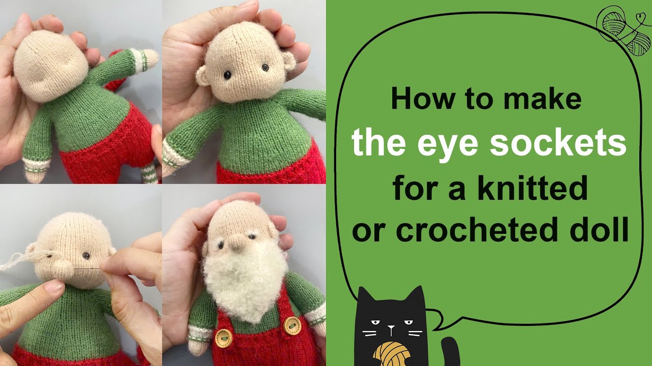 How to make the eye sockets for a knitted or crocheted doll - Cách tạo ...
