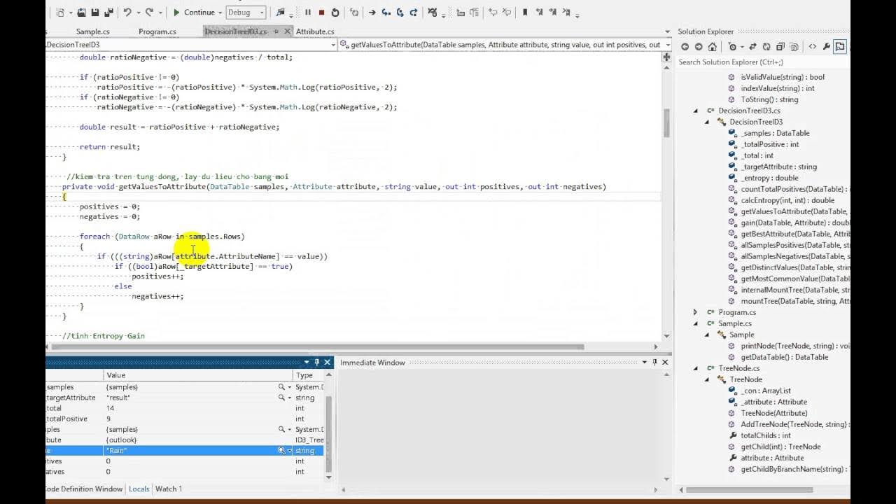 Debug Tree Decision ID3 - Visual Studio 2012 - YouTube