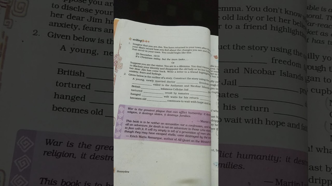 Class 8 Honeydew English Textbook Unit 1 Exercise Portion YouTube class-8-honeydew-english-textbook-unit-1-exercise-portion-youtube