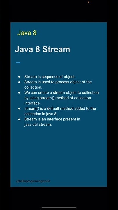 Java 8 | Stream 05 #java8 - YouTube