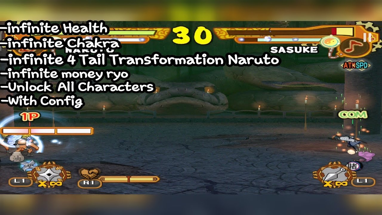 cheat patch code naruto shippuden ultimate ninja 5 aethersx2 emulator ps2 android - YouTube