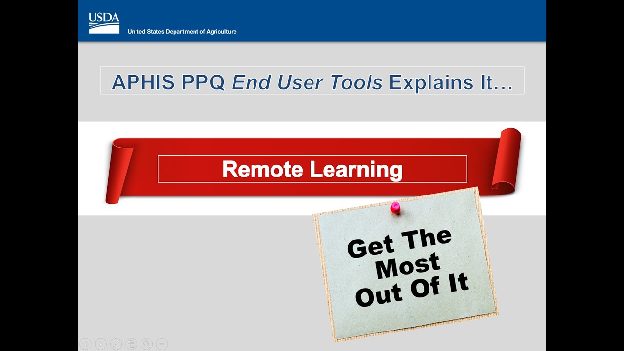 APHIS PPQ EUT: Get the Most Out of Remote Learning - YouTube