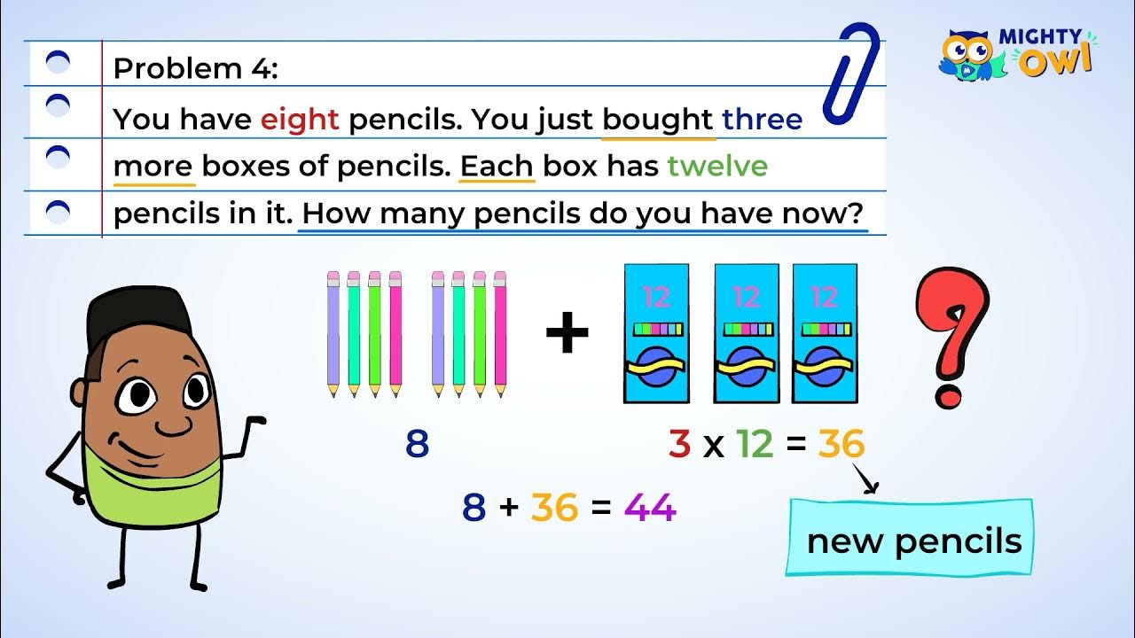 Solving 2-step Word Problems | MightyOwl Math | 3rd Grade - YouTube