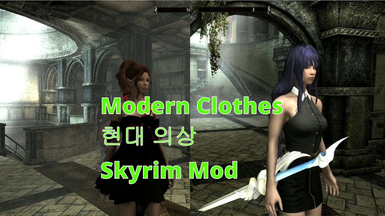 MMD Bough Gown SE SMP Modern Clothes(outfits) female. skyrim mod 여성의상 ...