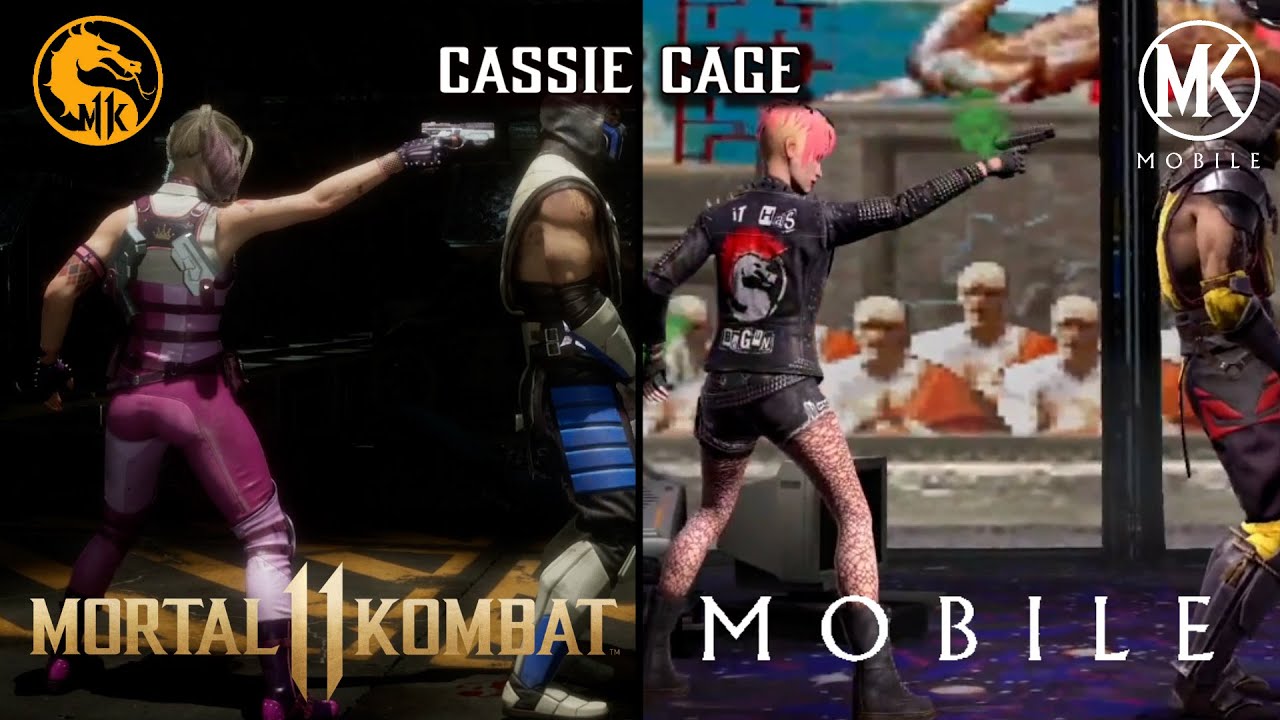 MK11 vs. MK Mobile - CASSIE CAGE All moves, Fatal Blow & Brutality ...